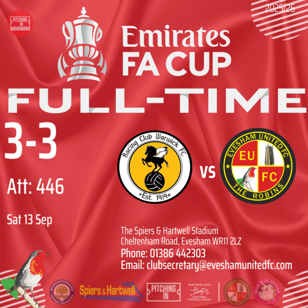 2025-09-13 – Evesham United FC News